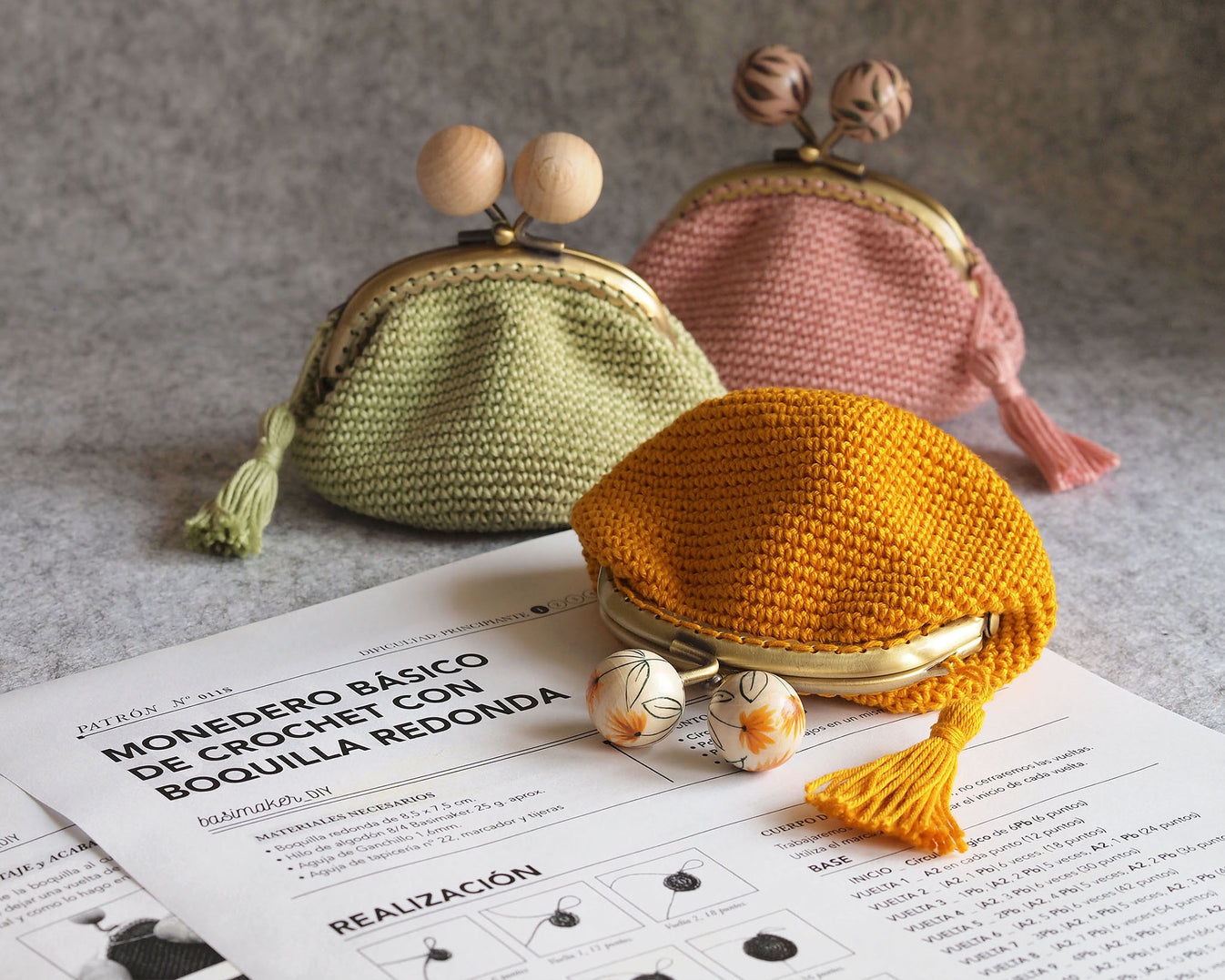 BASIK coin purse pattern. Round base, 8.5cm round frame – Basimaker